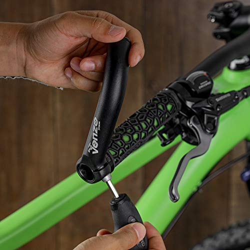 Venzo Bicycle Handlebar Extender for Mountain Hybrid Bike - Compatible with 7/8'β 22.2mm - Flat Bar Ends with Plugs - 150mm - Ergonomic Design Lightweight & Durable - Matt Black