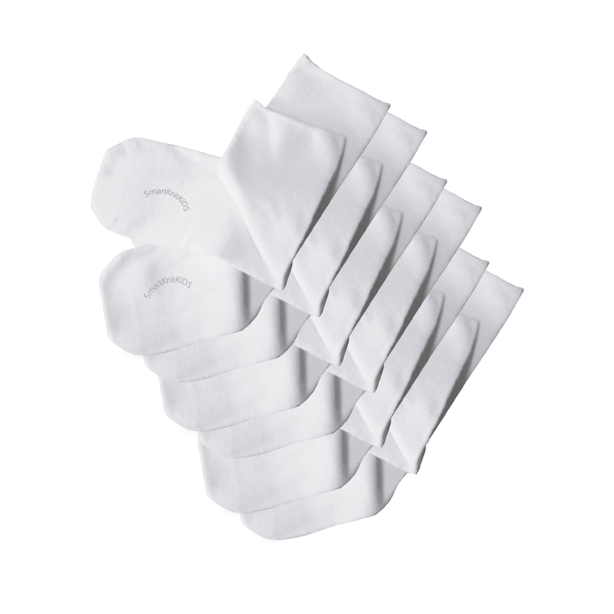 SmartKnitKIDS Seamless Sensitivity Socks, X-Large, White - 6 Pack - Made in USA