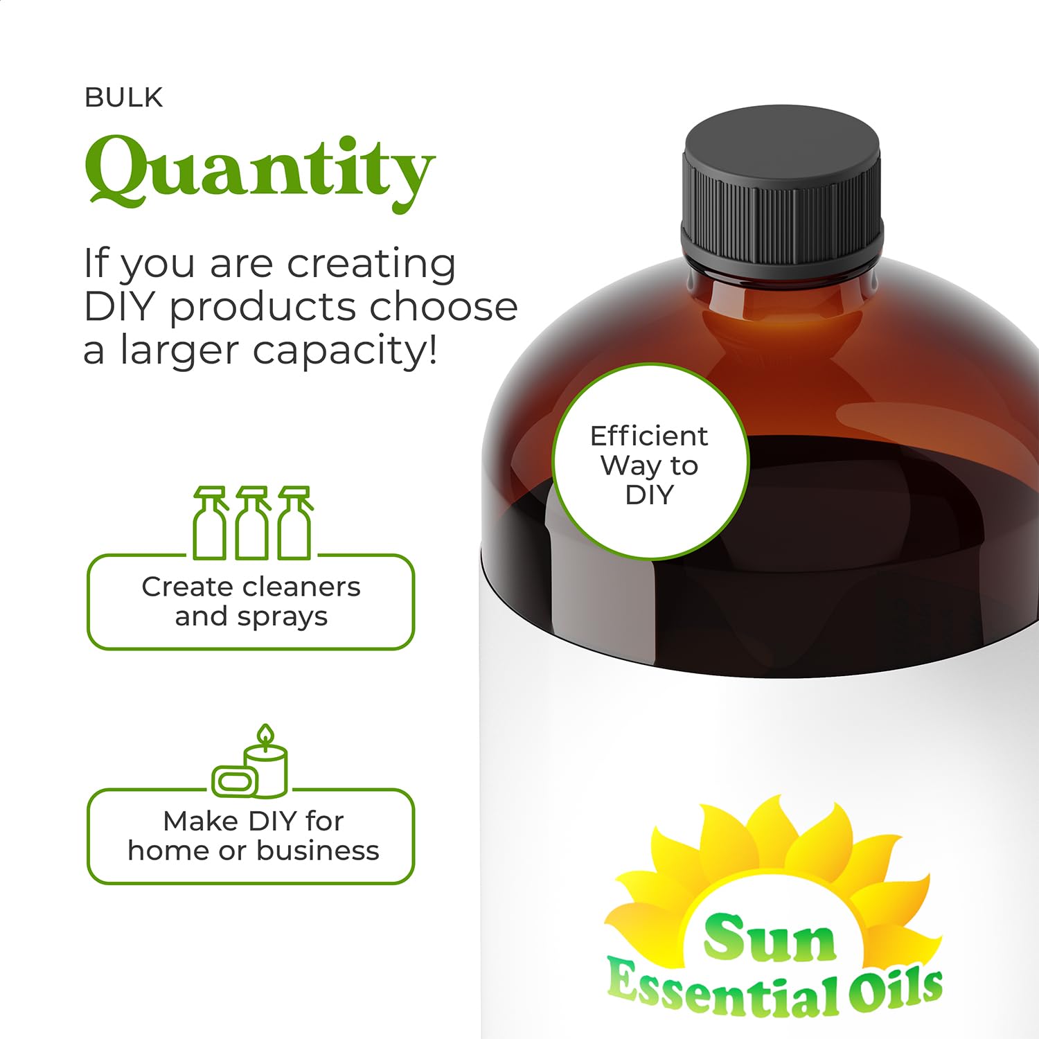 Sun Essential Oils - Peppermint 4oz Bottle for Diffuser, Humidifier, Aromatherapy, Personal & Home Care - Therapeutic Grade Peppermint Essential Oil - Peppermint Fragrance Oil for Candle Making