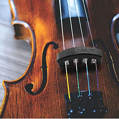 Rubber Violin Practice Mute Combo, 2 Pack Claw Style & 2 Pack Round Tourte Style Mute for Violin, Ultra Practice Silencer, Black