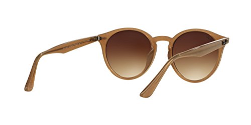 Ray-Ban RB2180F Low Bridge Fit Round Sunglasses, Turtledove/Brown Gradient, 49 mm