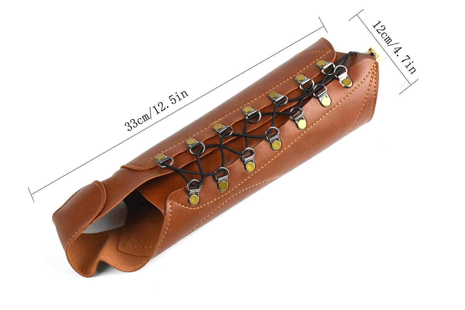 Windfulogo PU Leather Archery Arm Guard Hand Protector Brace Longbow Hunting Shooting Brown for Women & Men