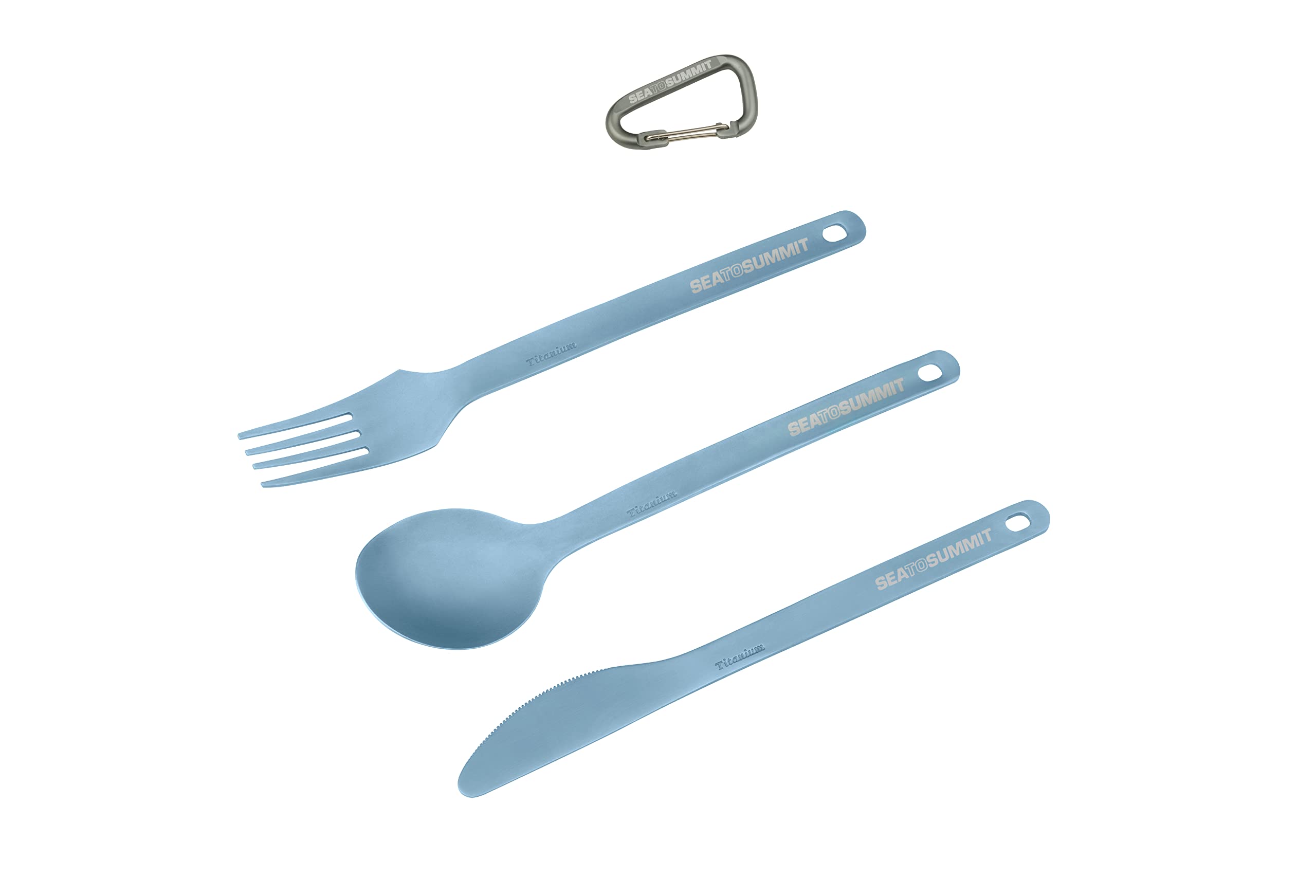 Sea to Summit 3-Piece Titanium Camping Spoon, Knife, and Fork Set