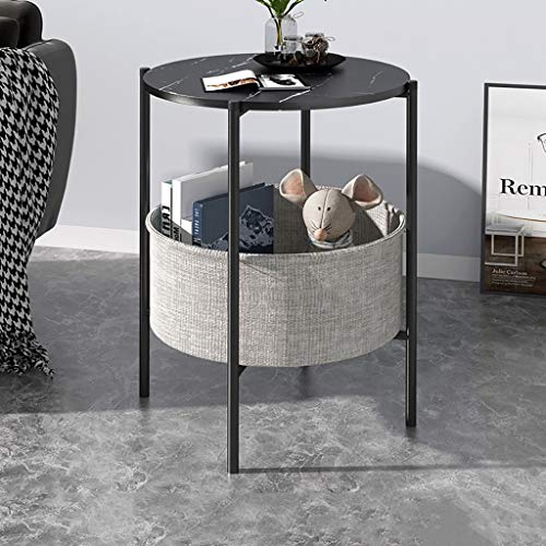 Saladplates-LXM End Tables Coffee Table,Side Table with Metal Frame,Round Storage End Table for Home,Office,Bedroom,Hallway,Living Room,Balcony (Color : C)