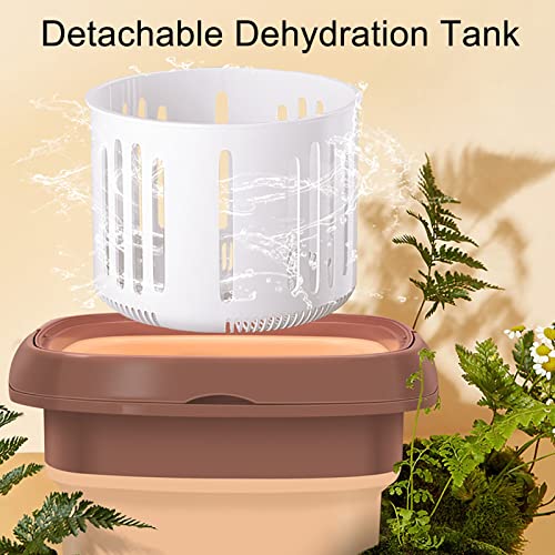 REALN Mini Washing Machine Foldable Small Washer Machine with Spinner, Portable Clothes Washer for Underwear, Baby Clothes or Small Items, Apartment, RV (Color : Green)