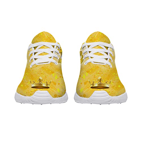 vogiant Yellow Bee Kind Print Sneakers for Women Comfortable Breathable Mesh Walking Tennis Sneaker Gifts for Bee Lover,US Size 10 Women/8.5 Men