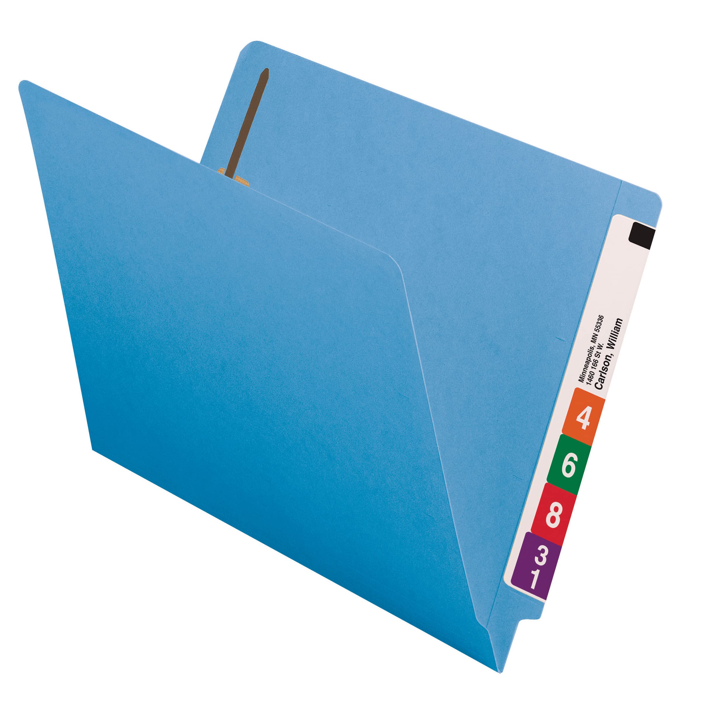 Smead Watershed/CutLess End Tab Fastener File Folder, Reinforced Straight-Cut Tab, 2 Fasteners, Letter Size, Green, 50 per Box (25150)