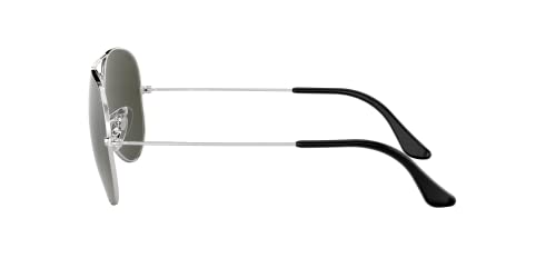 Ray-Ban RB3025 Classic Aviator Sunglasses, Silver/CRYstal Grey Mirrored, 58 mm