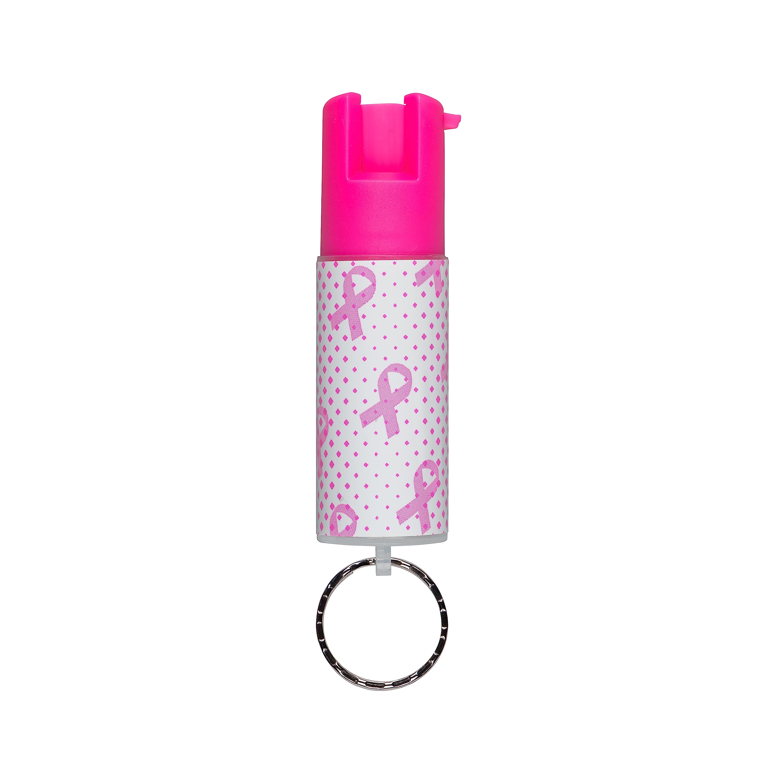 SABRE Pepper Spray With Key Ring, 25 Bursts, 10-Foot (3-Meters) Range, UV Marking Dye, Twist Lock Safety, Supports The National Breast Cancer Foundation (NBCF), Pink