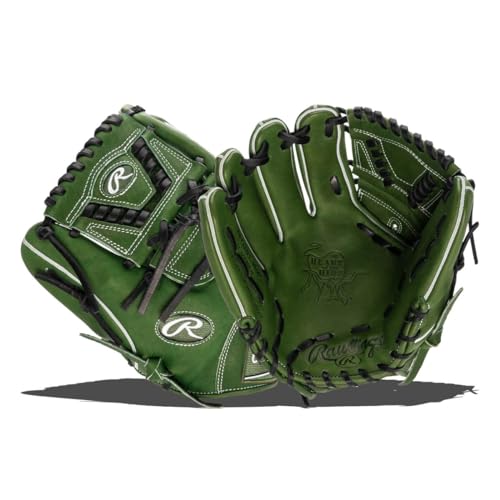Rawlings | Heart of The Hide Baseball Glove | Left Hand Throw | 11.75" - 2 Pc. Solid Web | Military Green