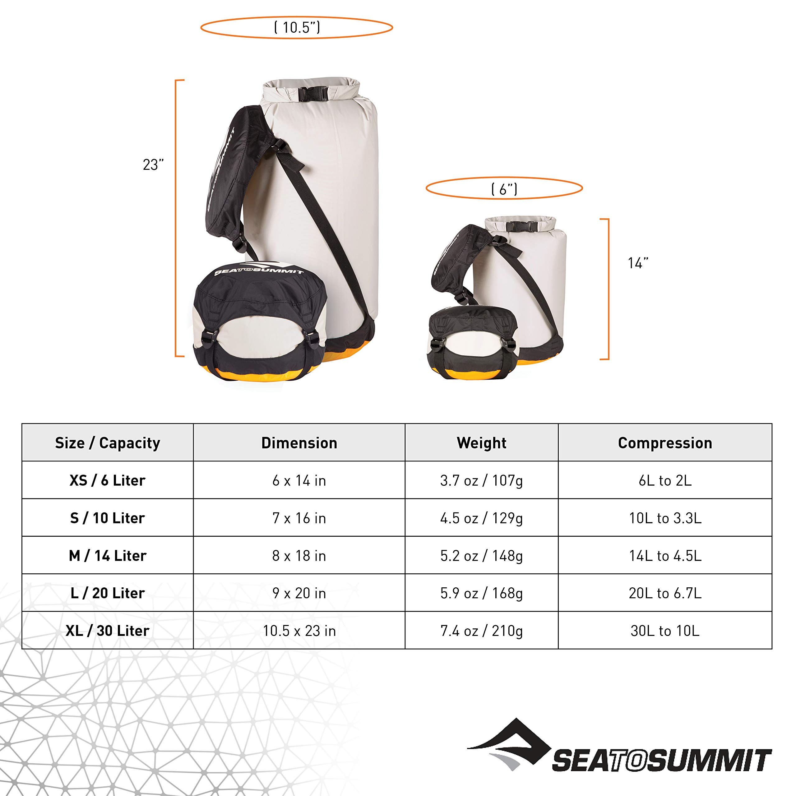Sea to Summit Event Compression Dry Sack, Sleeping Bag Dry Bag, X-Small / 6 Liter