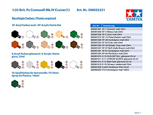 Tamiya 300035221 1:35 WWII British Cromwell Mk. IV Cruiser (1) Tank