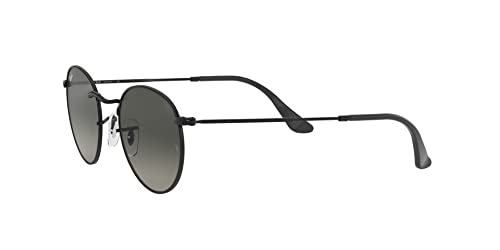 Ray-Ban RB3447N Round Flat Lens Sunglasses, Black/Light Grey Gradient Dark Grey, 53 mm
