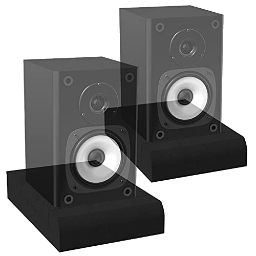 Studio Monitor Isolation Speaker Pads for 5 Inch Speakers, High Density Audio Acoustic Noise Isolation Platform Foam Pads Fit Most Speaker Stands - 2 Pads