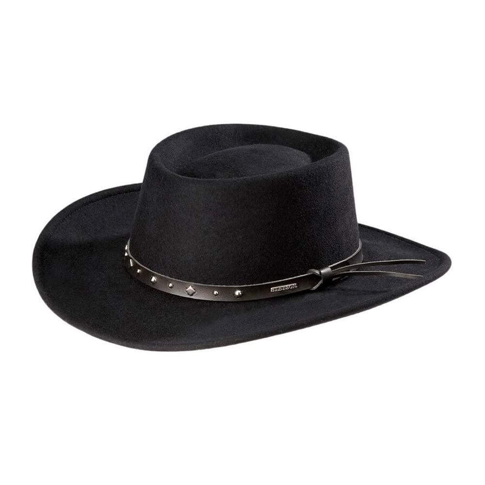 Stetson Men's Hawk Crushable Felt Western Fashion Hat Black Small