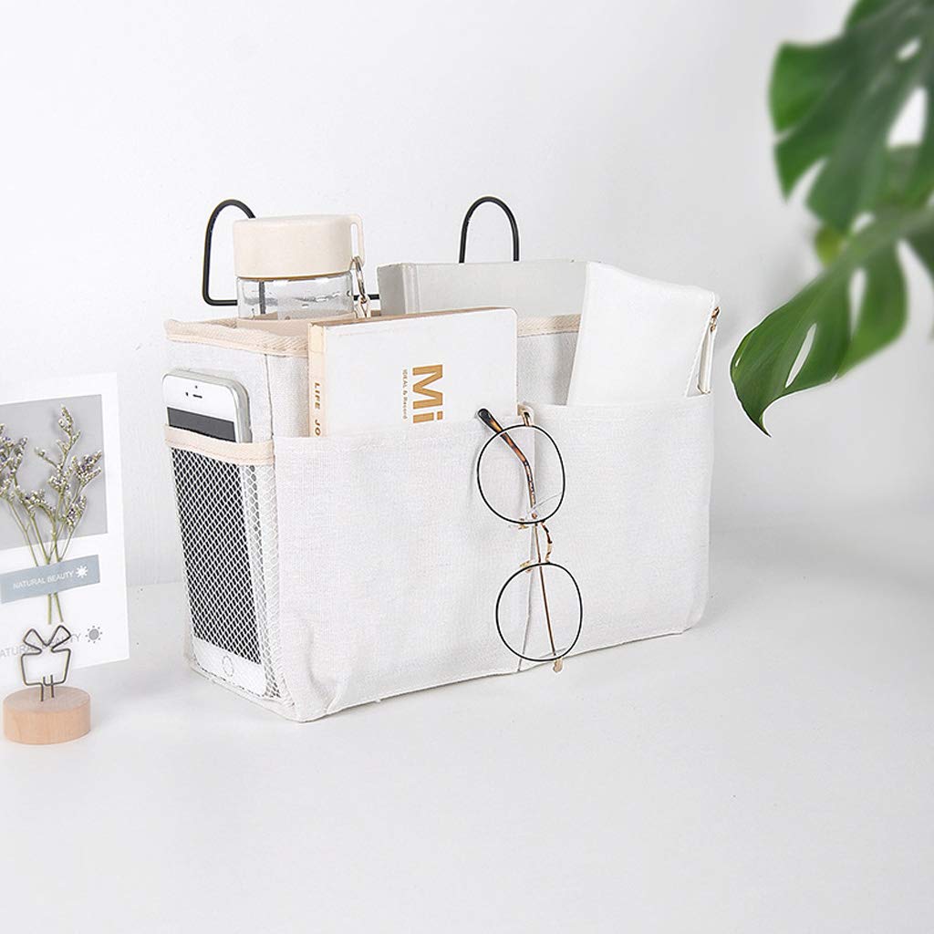xiuersty Bedside Caddy Hanging Storage Bag Bins Cubes Organizer Dorm Room Phone Book Magazine Holder for Bedroom Clothes,T-Shirts,Handbag