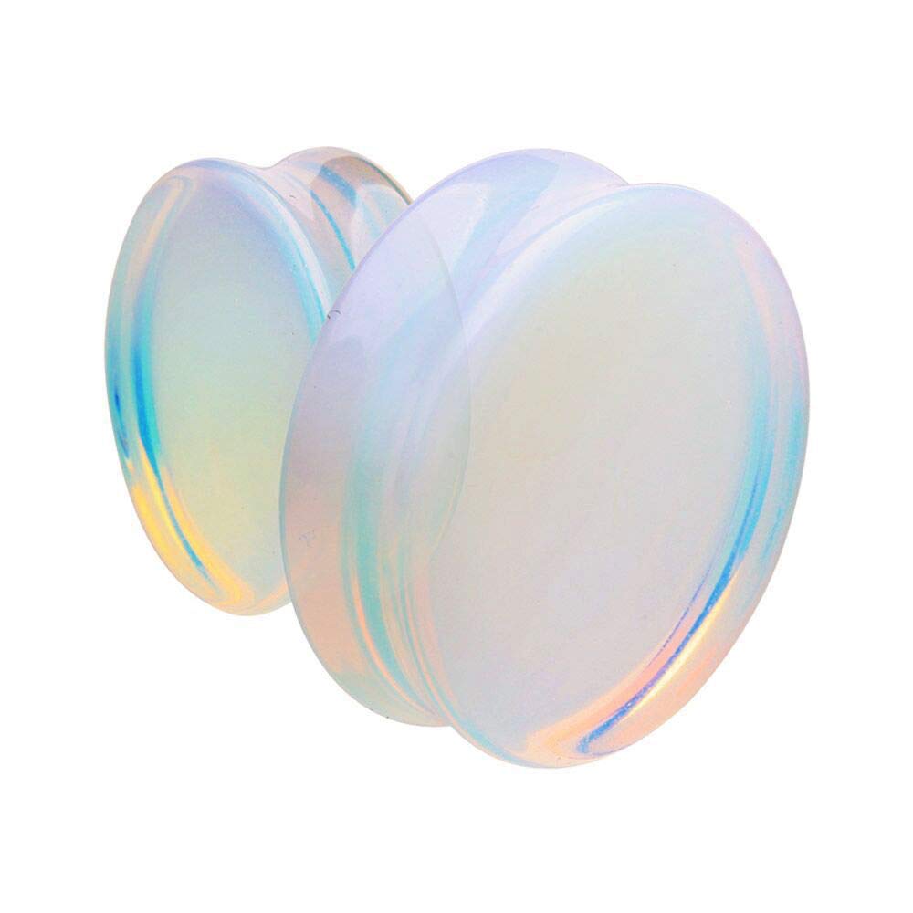 Supersize Opalite Stone Double Flared Ear Gauge Plug (1-1/8" (29mm))