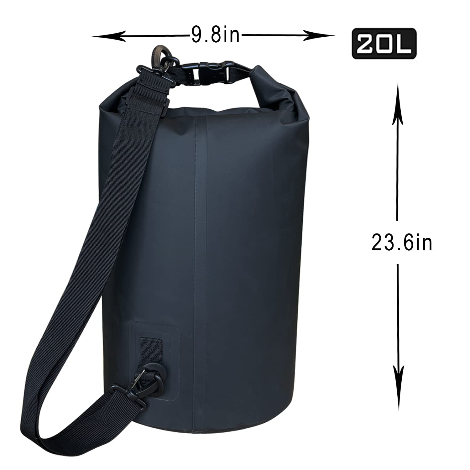 Yyds iPace Waterproof Dry Bag with Adjustable Shoulder Strap, Roll Top Dry Sack for Boating, Kayaking, Swimming, Hiking, Camping, Rafting, Fishing[Black]