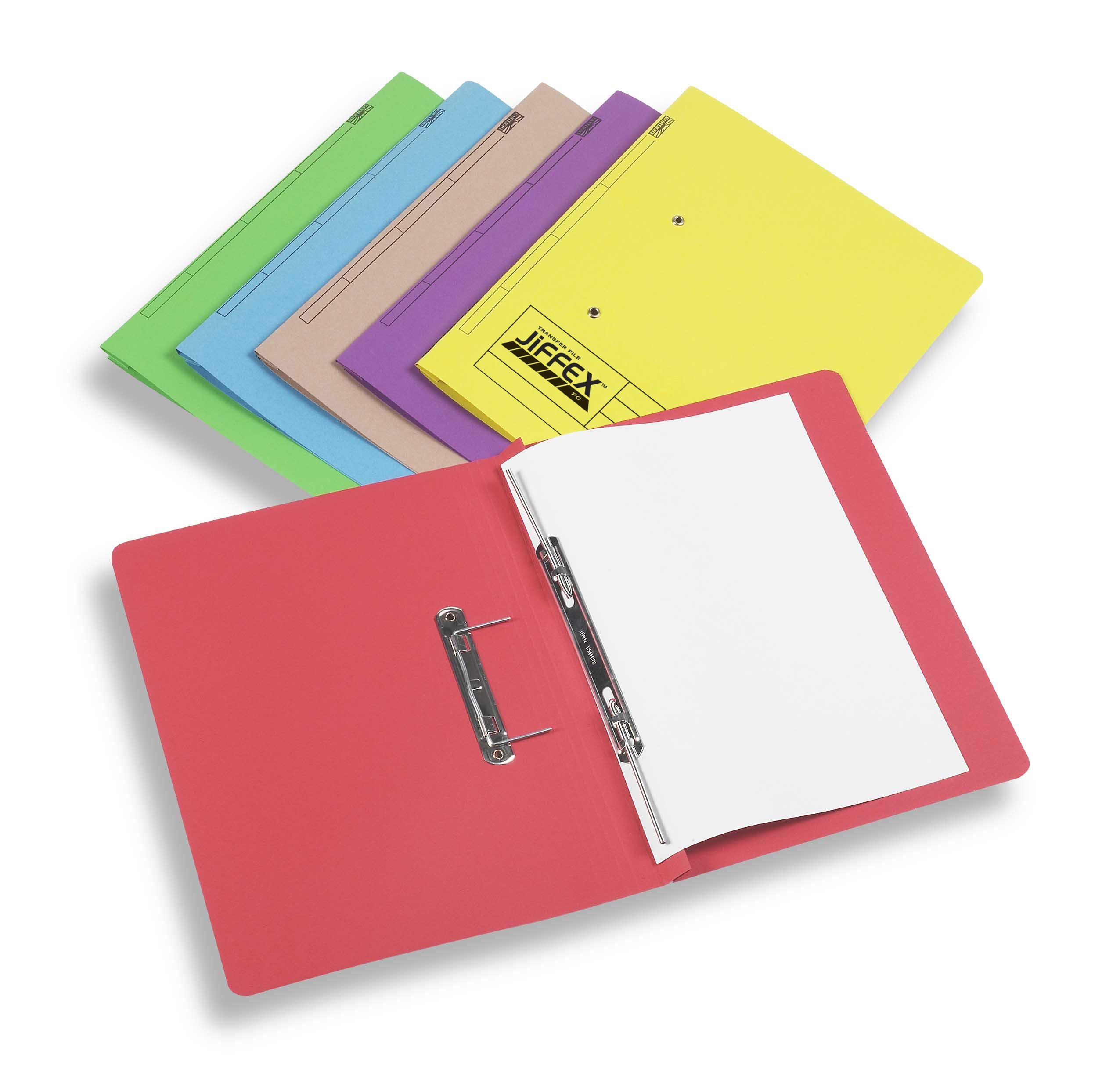 Rexel Jiffex Foolscap Transfer File Green (Pack of 50)