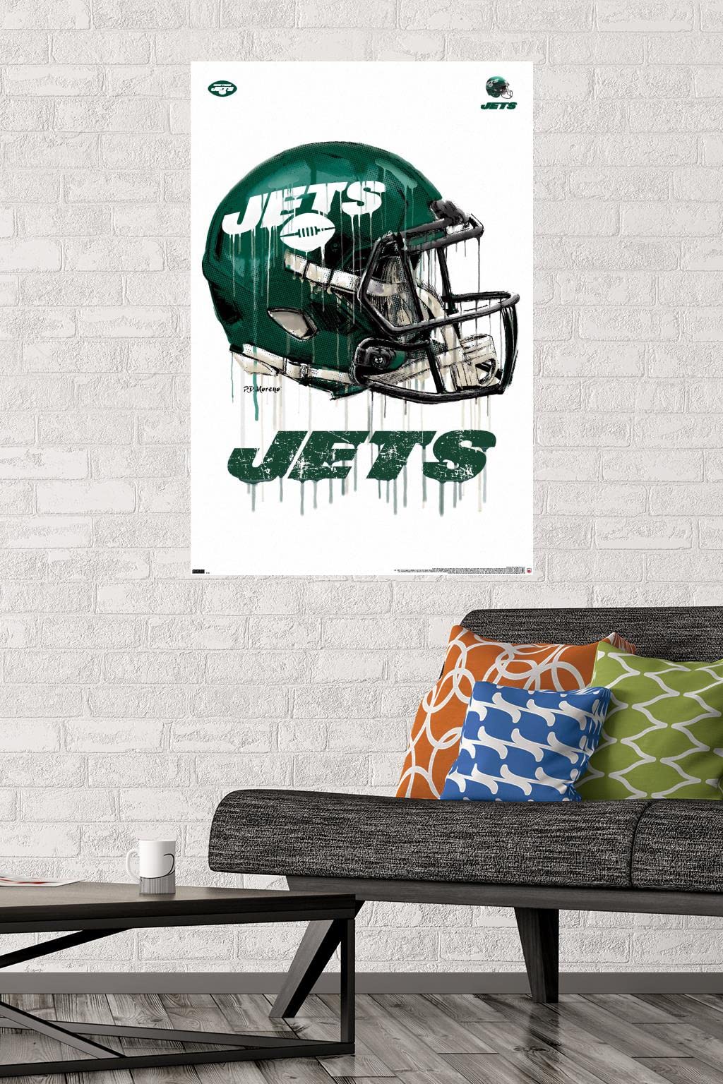 Trends International NFL New York Jets - Drip Helmet 20 Wall Poster, 22.375" x 34", Unframed Version