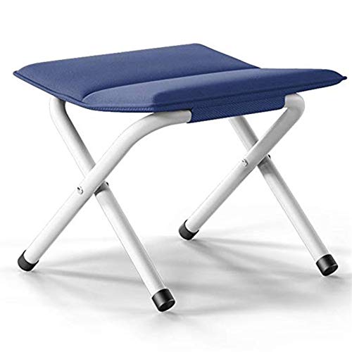 ZOKLU Folding Stools, Camping Stools Folding Step Stool - Thick Folding Stool, Fishing Stool Portable Folding Stool Adult Outdoor Train Small Bench, 34X33X33cm (Color : Blue)