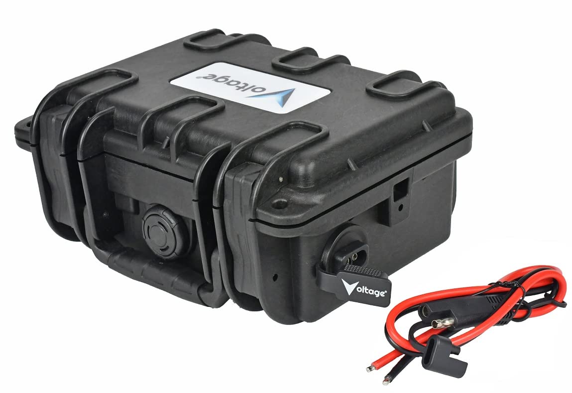 Voltage Waterproof Battery Box Enclosure with SAE Connector for 12V 9ah, 12V 8ah or Lithium 12V 10ah Batteries Kayak Fishfinder, GPS, Lighting and Outdoor Solar Systems (Single SAE Connector)