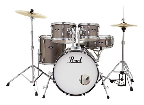 Pearl Roadshow Drum Set 5-Piece Complete Kit with Cymbals and Stands, Bronze Metallic (RS505C/C707)