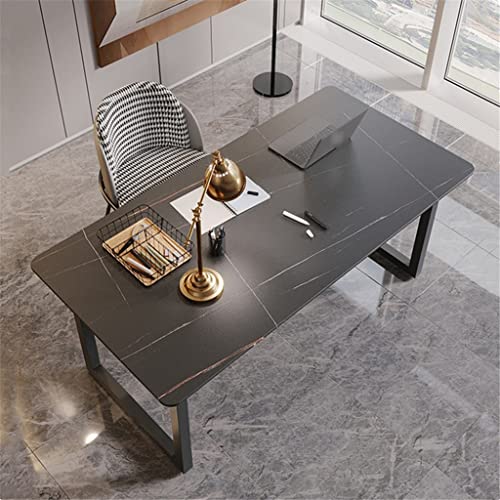 SMLJLQ Rock Slab Computer Desk Desk Gaming Table Large Desk Writing Desk Meeting Negotiation Table (Color : E, Size : 120 * 60 * 75CM)