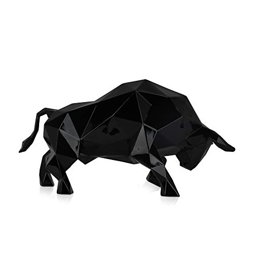 World Art TW60949 Resin Sculpture 'Faceted Bull', H25 x L48 x S23 cm, Multi-Coloured