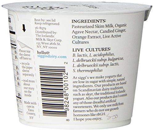 siggi's Icelandic Strained Nonfat Yogurt, Peach, 5.3 oz. Single Serve Cup – Thick, Protein-Rich Yogurt Snack