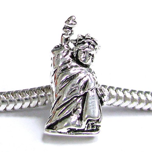 Sterling Silver Statue of Liberty USA European Style Bead Charm