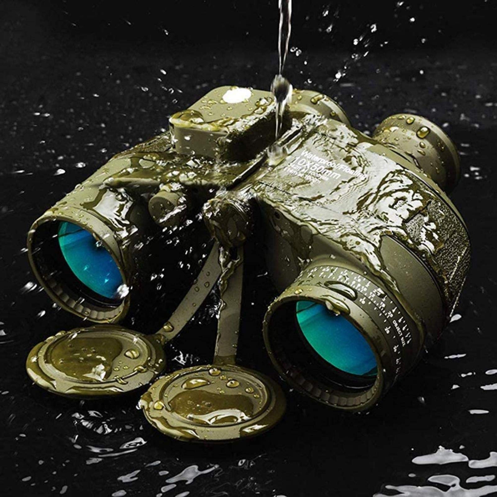 Telescope 7X50 Binoculars with Coordinate Compass for Adults Compact Hd Professional Binoculars Bak4 Prism Fmc Lens for Outdoor Outdoor Telescope