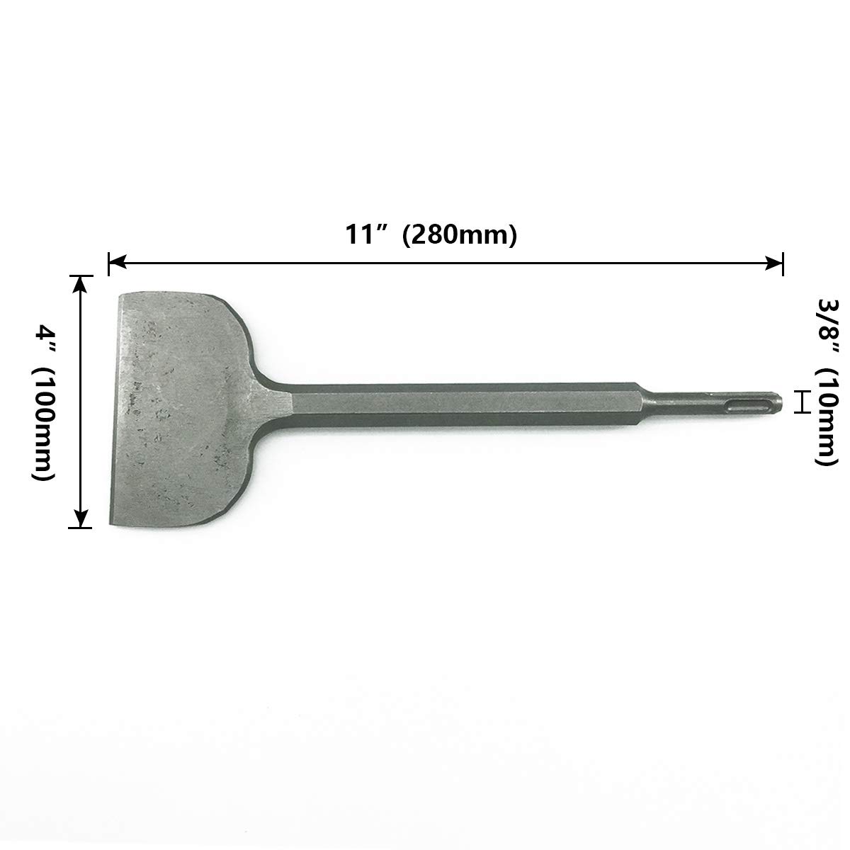 SPKLINE 4 Inch Wide Tile & Thinset Scaling Chisel SDS-Plus Shank 4" x 11" Thinset Scraper Wall and Floor Scraper Works with All Brands of SDS-Plus Rotary Hammers and Demolition Hammers