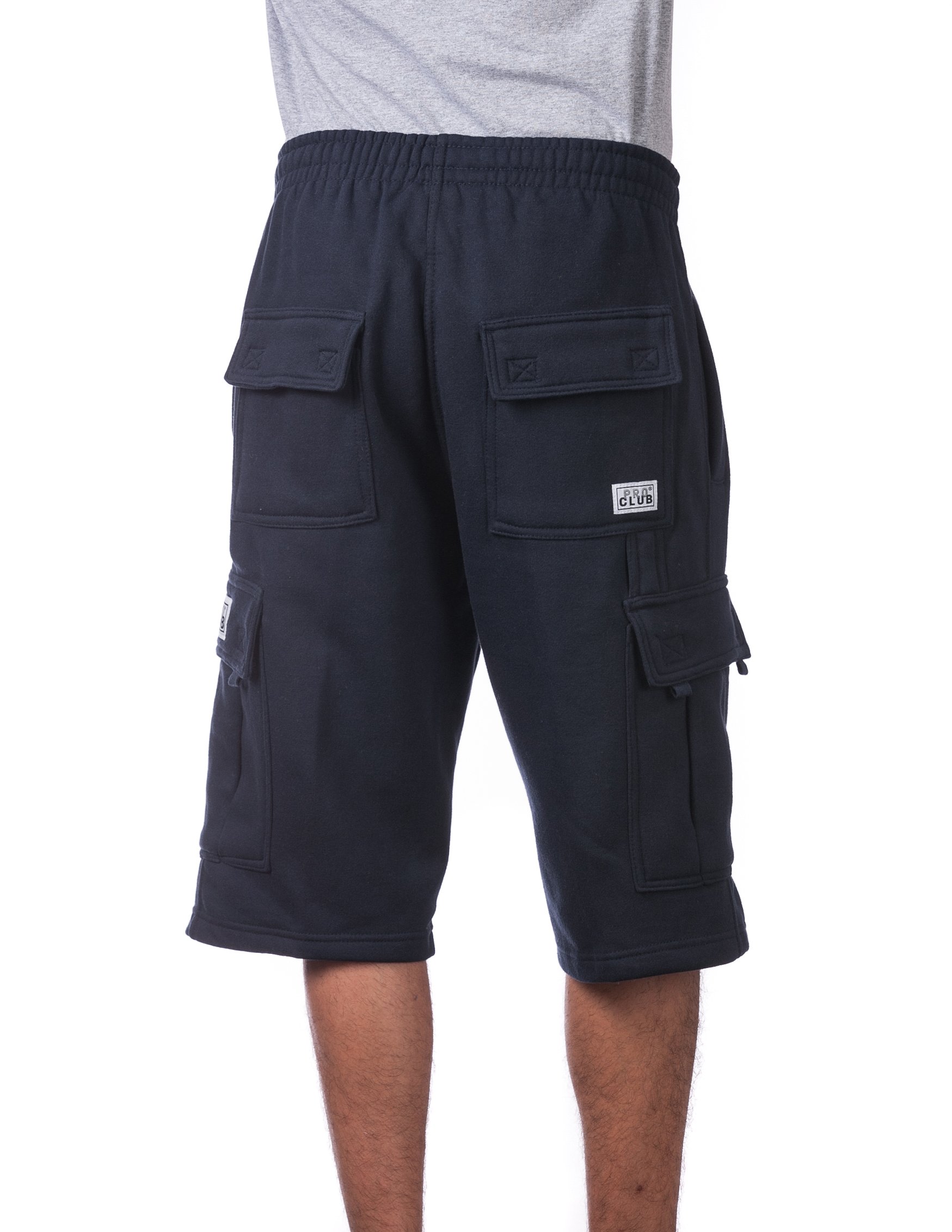 Pro Club Men's Fleece Cargo Short, Navy, X-Large