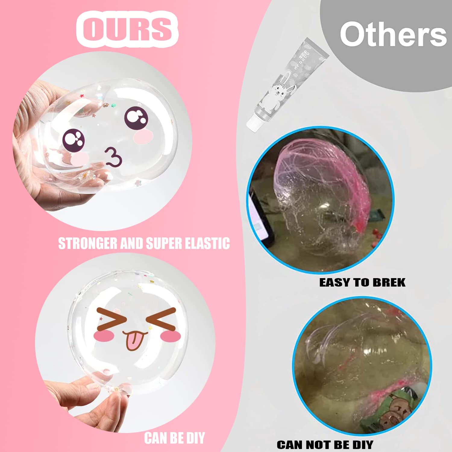 YIXIPAZH Nano Tape Bubble kit for Kids Balloons Nano Tape Bubbles kit Nano Bubble Tape Nano Tape kit Nano Tape Squishy kit bloonies Plastic Bubbles White Balloons Bulk Bubbles for Kids