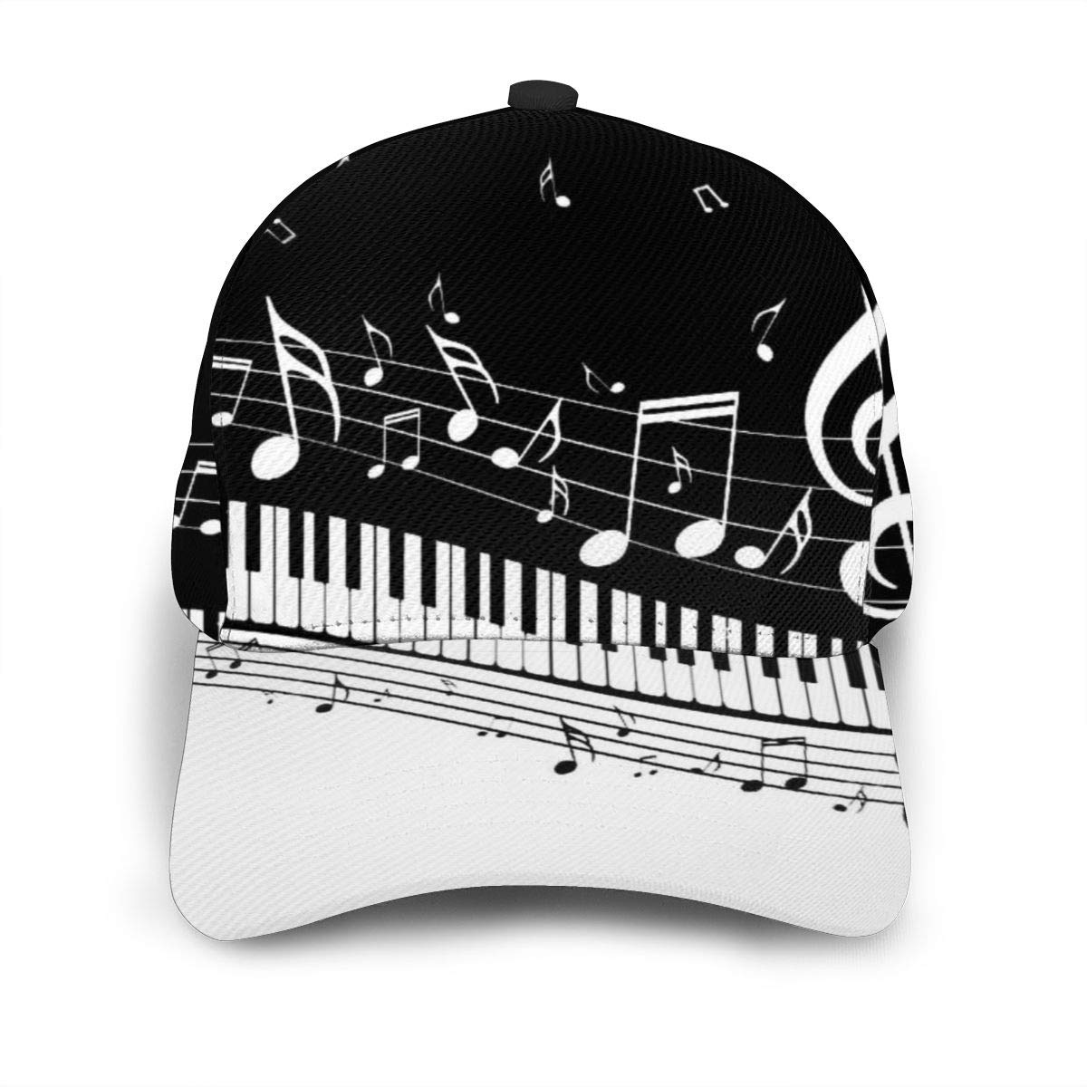 Unisex Fashion Classic Low Profile Baseball Cap Dad Hat Soft Adjustable Trucker Cap for Running Cycling Hiking Golf Outdoor - Piano Keys with Musical Notes