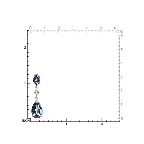 Silvershake 8.96ct. Mystic and White Topaz 925 Sterling Silver Drop Dangle Post Earrings