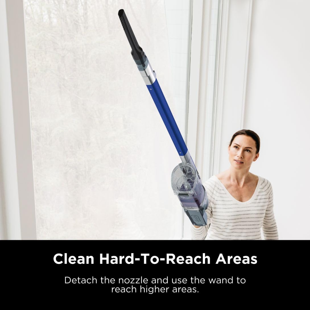 Shark IZ363HT Anti-Allergen Pet Power Cordless Stick Vacuum with PowerFins Technology and Removable Handheld, Blue (Renewed)