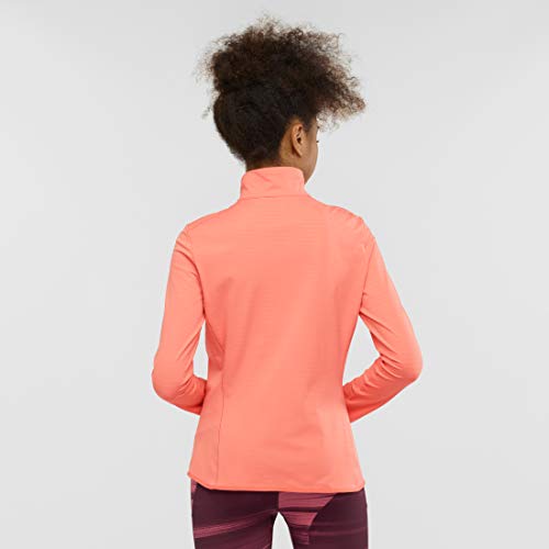 Salomon Women's Standard Outrack Half Zip, Burnt Coral, X-Large