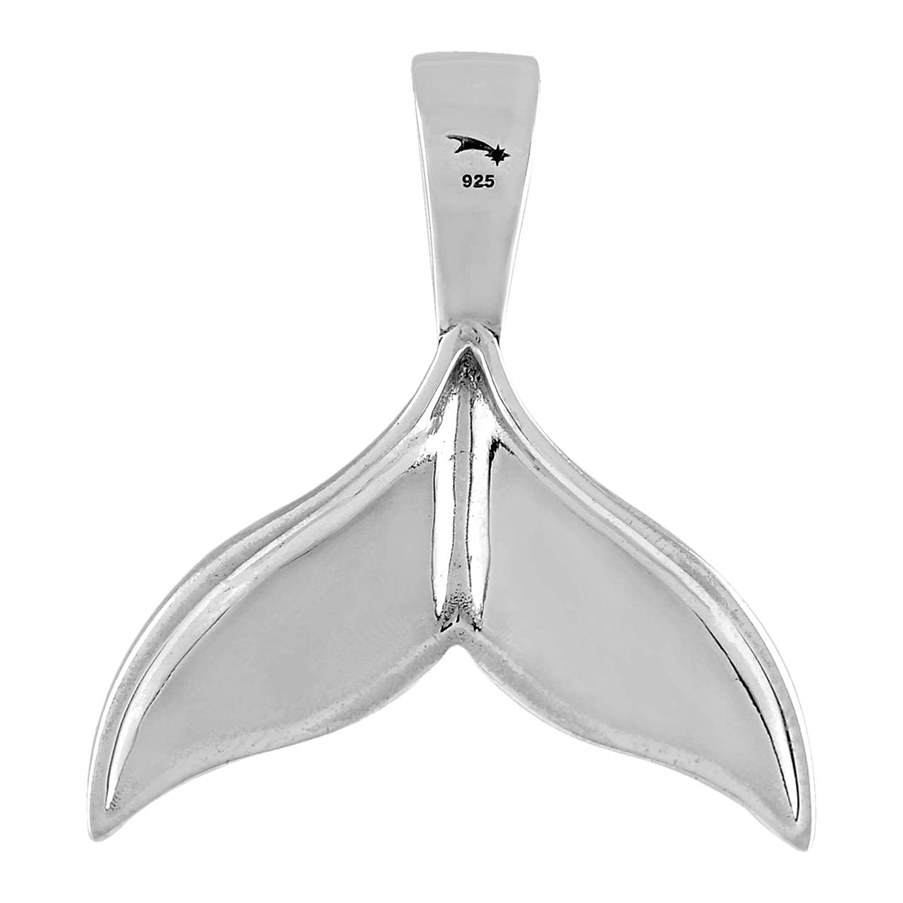 Starborn Ammolite Whale Tail Pendant in Sterling Silver - Large