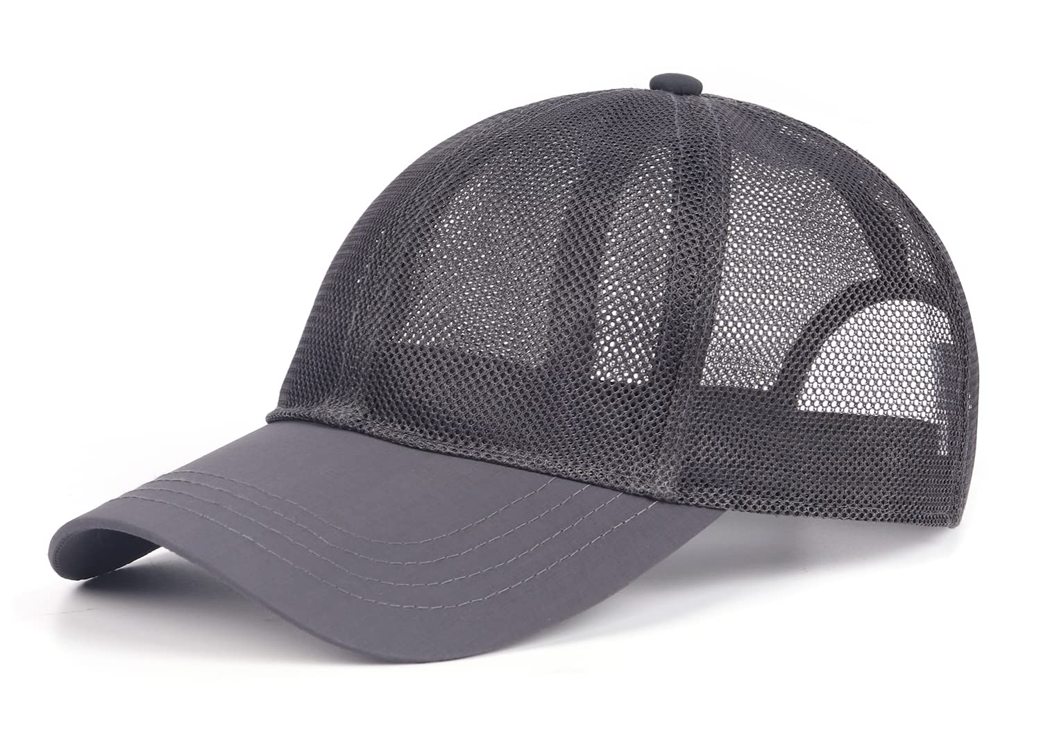 Zylioo Men's Full Mesh Baseball Cap Hat,Quick Dry Outdoor Summer Cap, Adjustable Buckle Cooler Dad Hats Grey