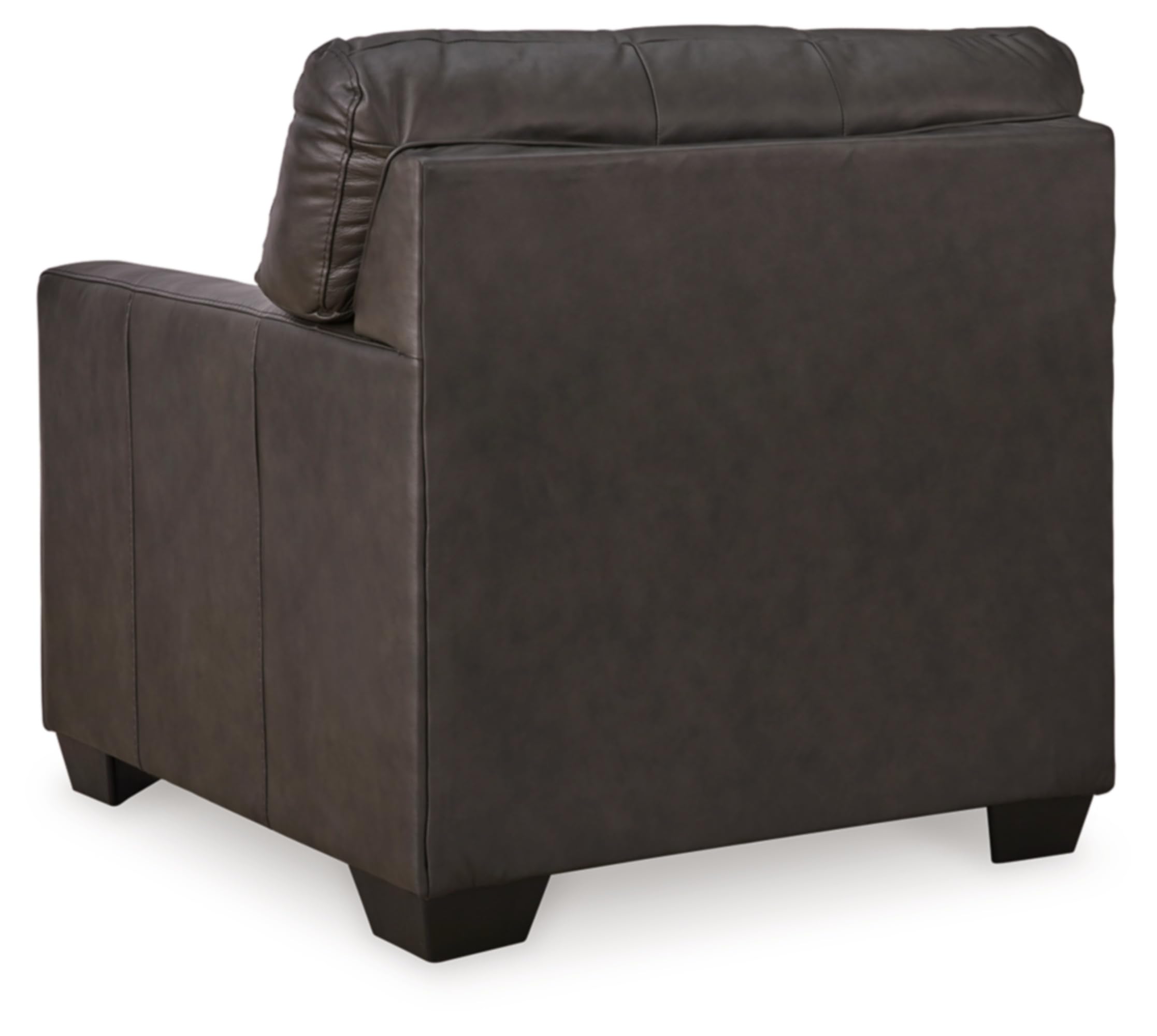 Signature Design by Ashley Belziani Modern Tufted Leather Match Upholstered Oversized Chair, Black