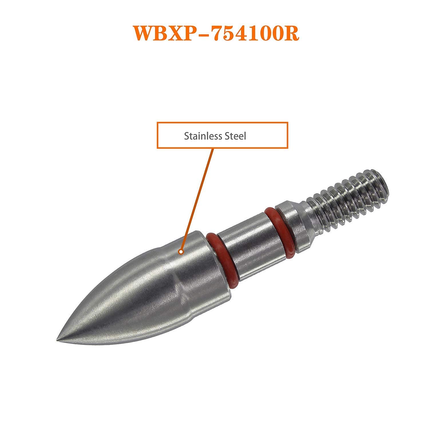 Wisdom 100 Grains Arrow Field Points 19/64 inch 7.54mm Stainless Steel Bullet Point Archery Tip for Bow Hunting Target Practice Inserts 1 Dozen 12 PCS