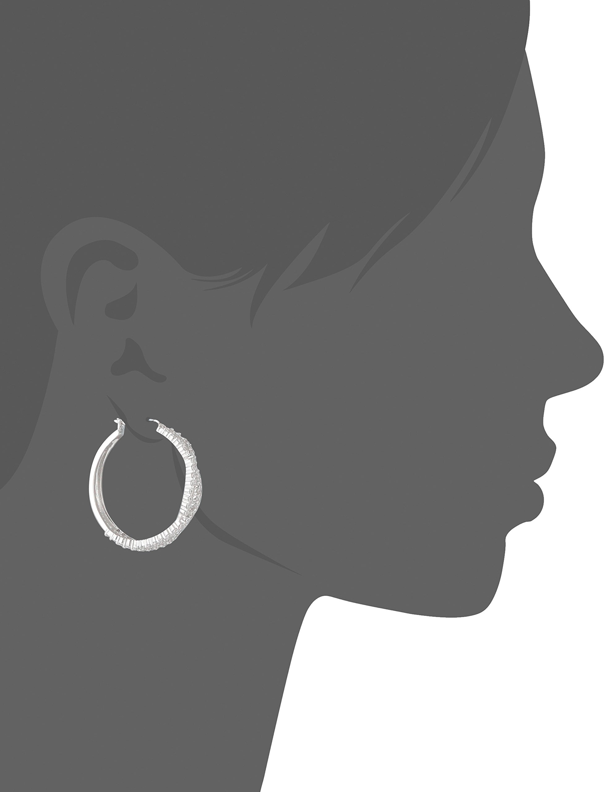 Sterling Silver Cubic Zirconia Twisted Hoop Earrings
