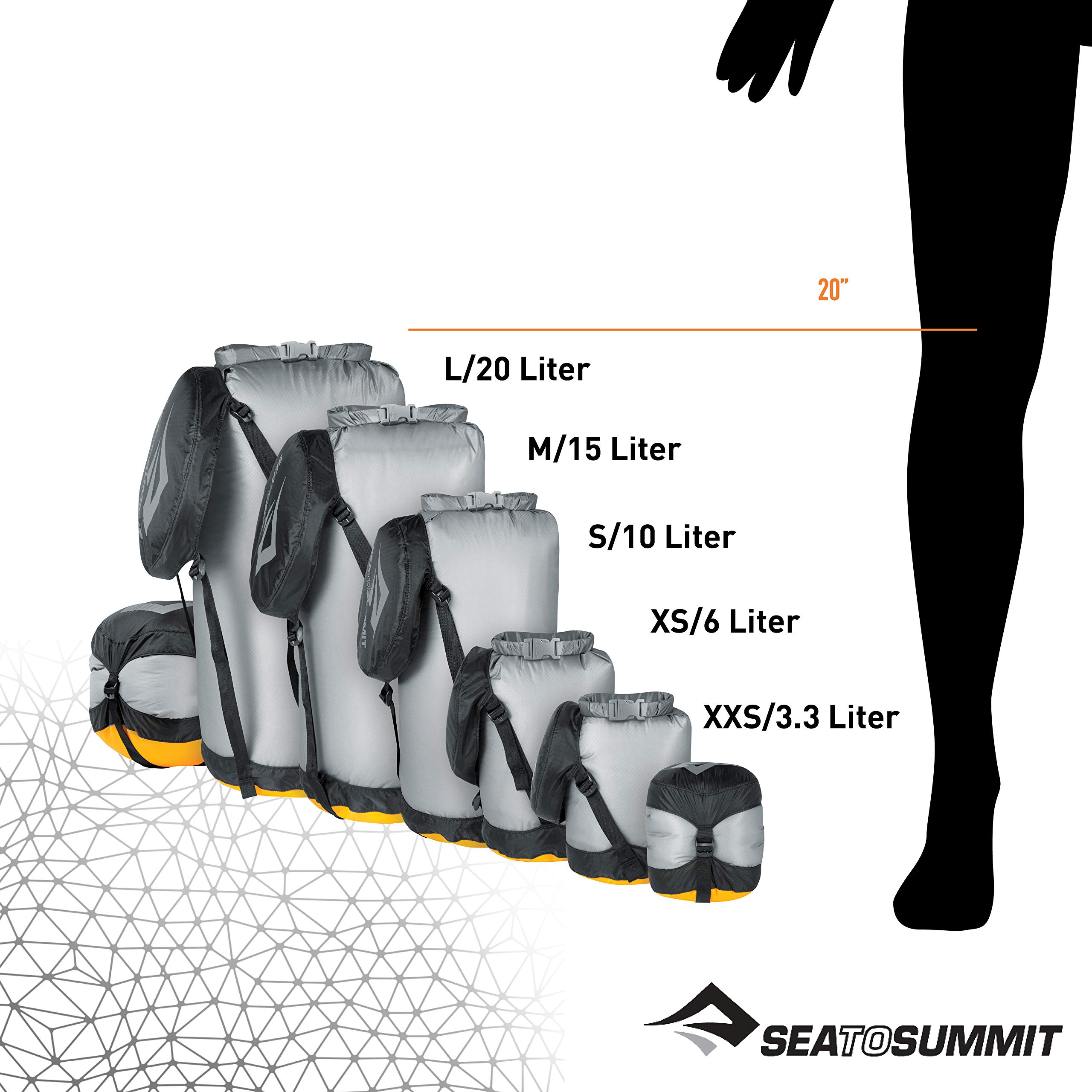 Sea to Summit Ultra-SIL Compression Dry Sack, Ultralight Dry Bag, XX-Small / 3.3 Liter