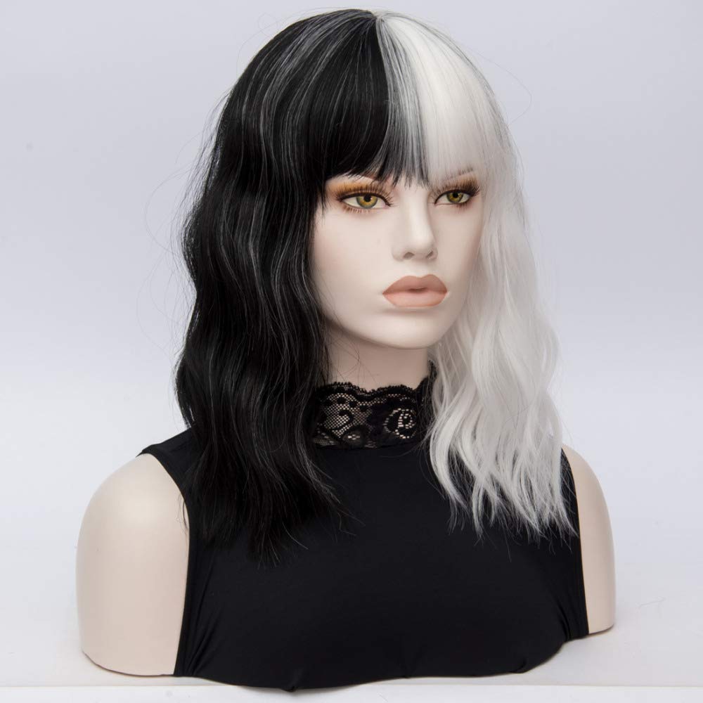 QACCF Long Grey Wig Women Long Wavy Fluffy Curly Heat Resistant Full Bang Girls Long Grey Wig (Grey)