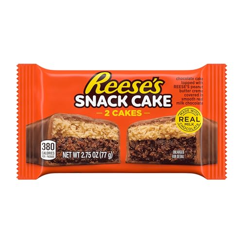 REESE'S Peanut Butter Creme Snack Cakes Packs, 2.75 oz (2 Pieces, 12 Count)