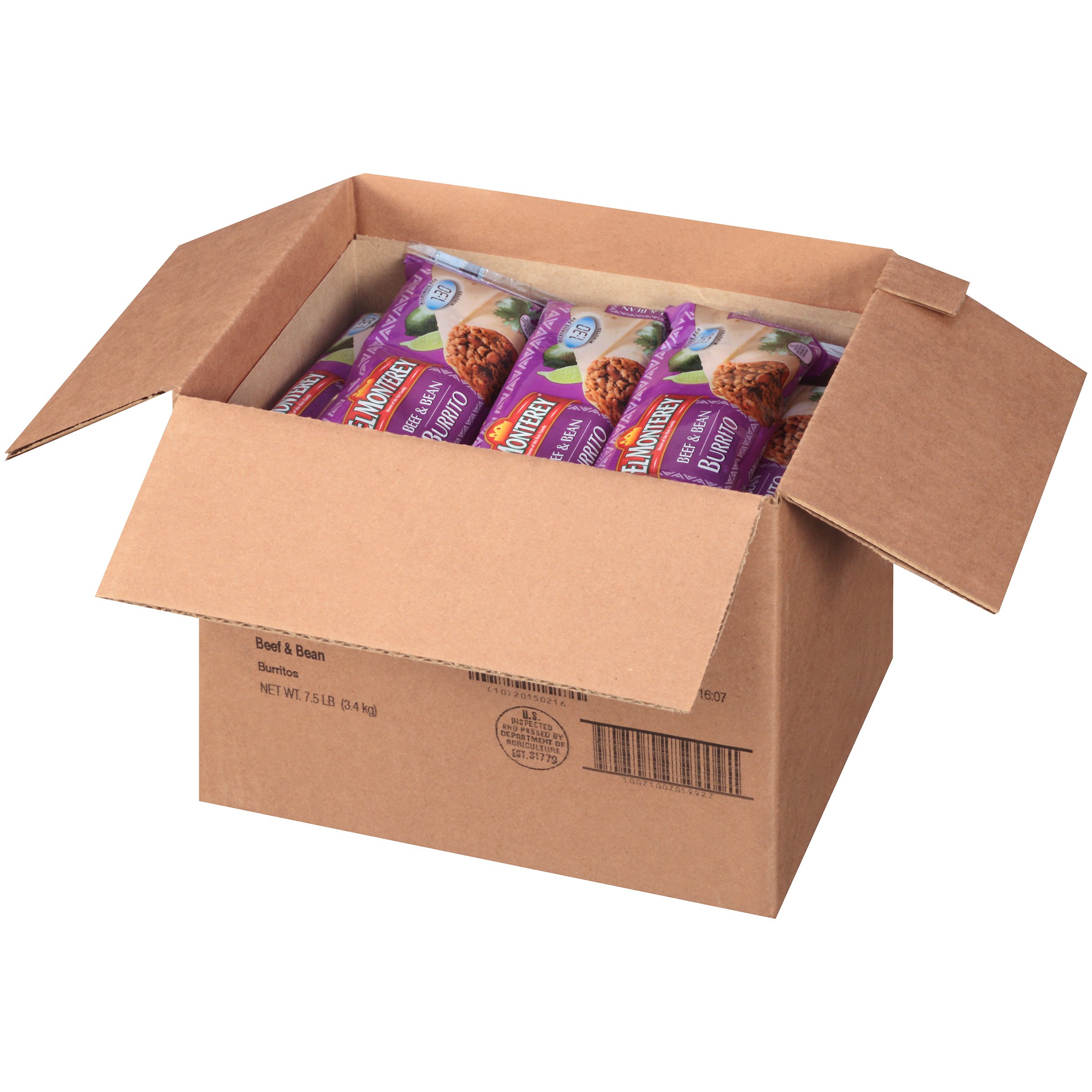 Ruiz El Monterey Beef and Bean Burrito, 5 Ounce -- 24 per case.