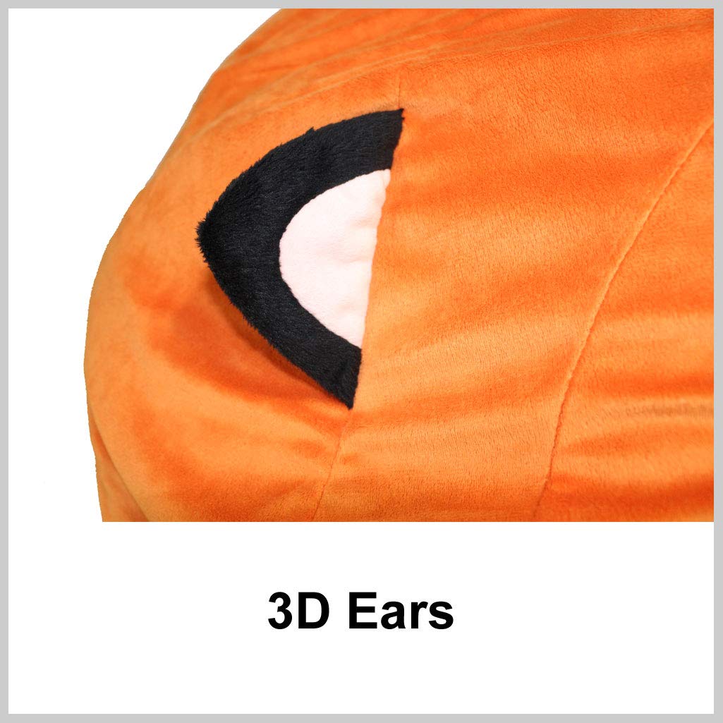 Roomganize Extra Large Animal Bean Bag Chair Cover and Soft Toy and Linen Storage Organizer for Room Decor (Panda)