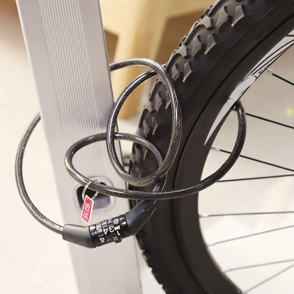 Sazao Cable Lock, Waterproof Passwords Bike Security Lock, Children for Bike Mountain Home